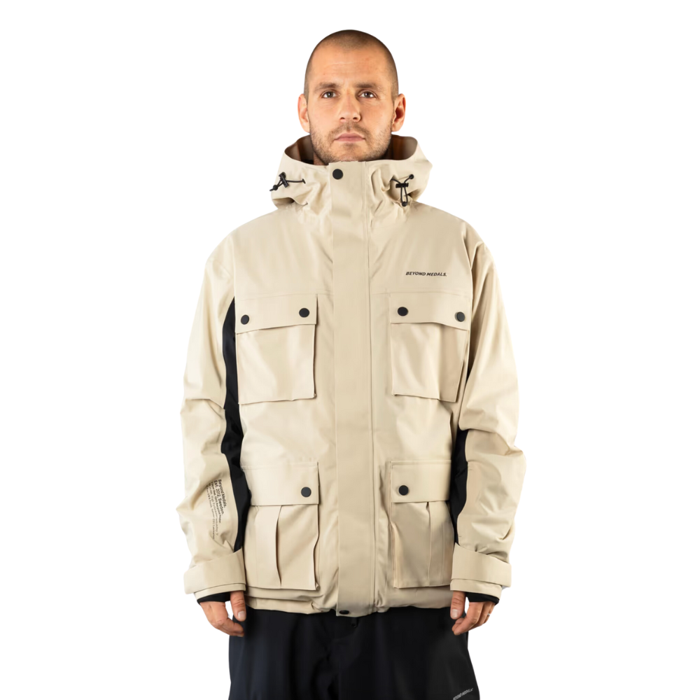 Beyond Medals Cargo Jacket 2L Beige – Stoked Boardshop