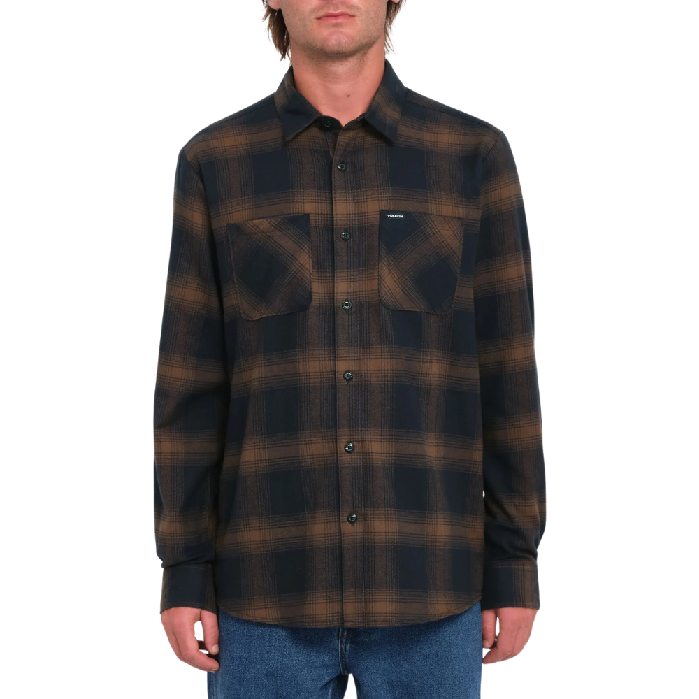 Volcom Netastone Flannel Shirt Dark Earth – Stoked Boardshop